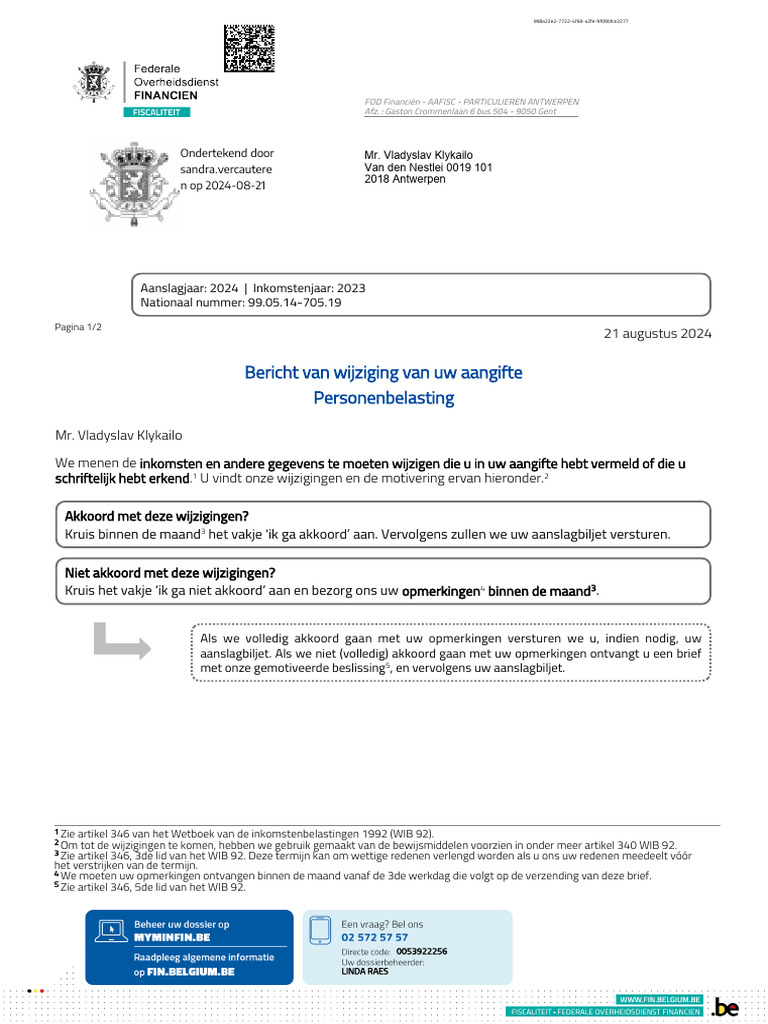Bericht Van Wijziging - 279 | PDF