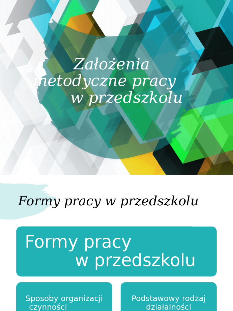 Formy I Metody Pracy W Przedszkolu | PDF
