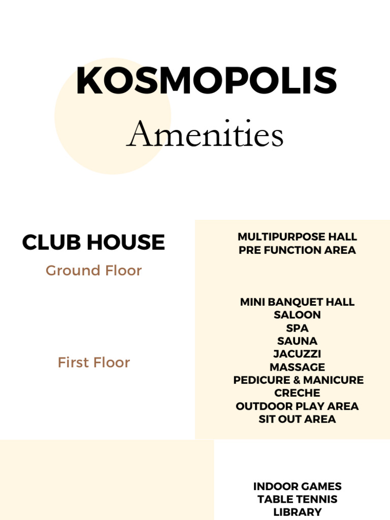 Kosmopolis Amenities | PDF