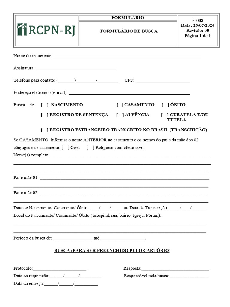 F-008-Formulario-de-Busca | PDF