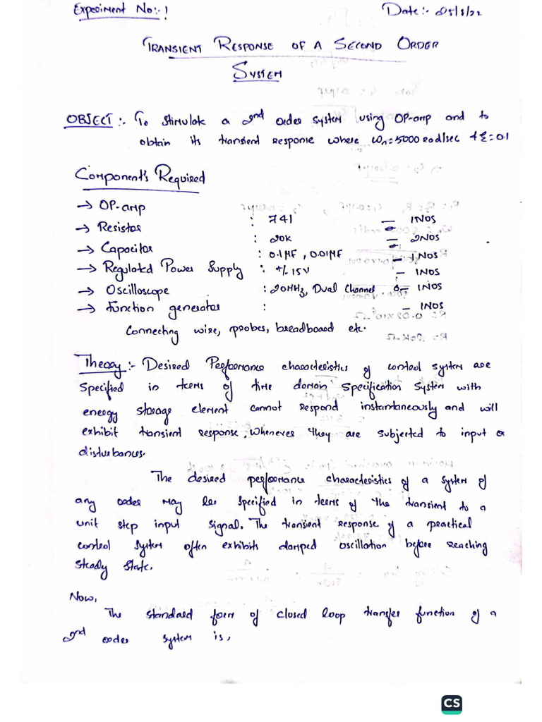 Transient Response Of Second Order System 82e0f29084c9269d585287e5ec5fa0c2 Pdf