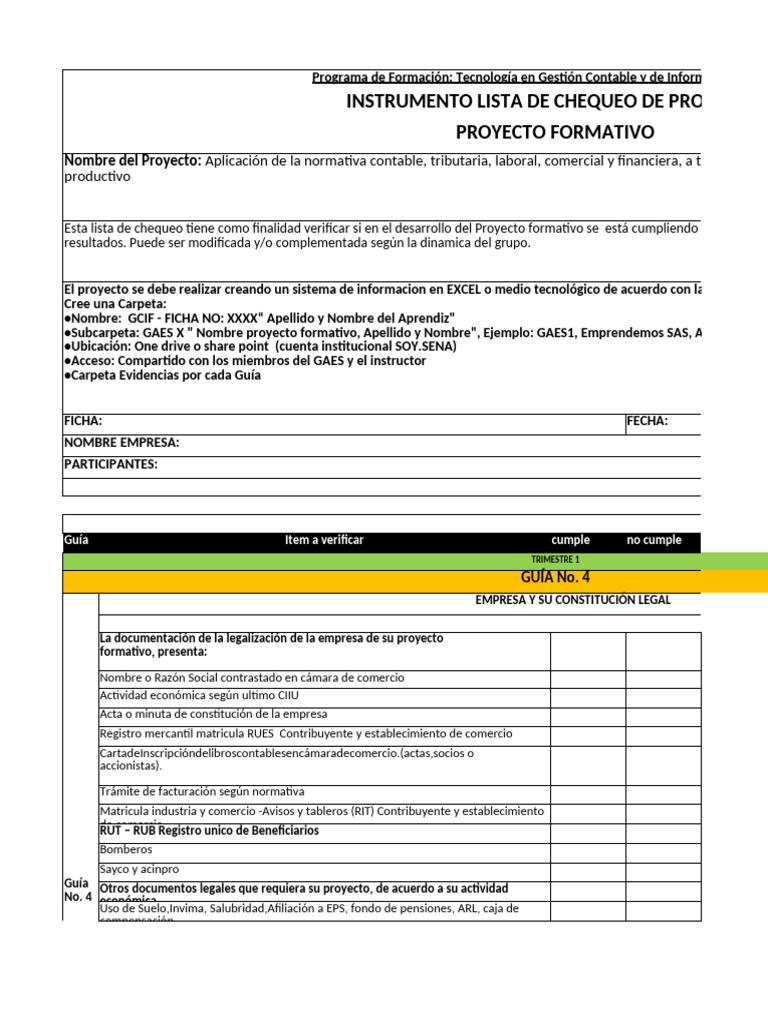 Lista de Chequeo PROYECTO FGC Y DE IF G-7 | PDF | Contabilidad | Presupuesto