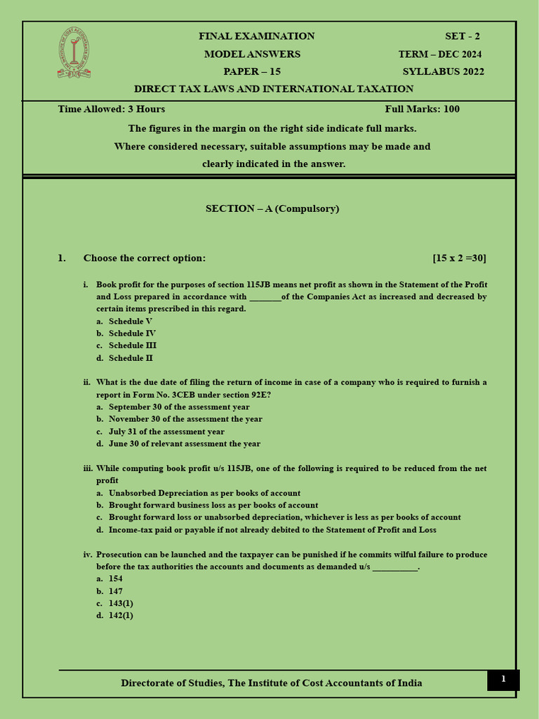 A MQP Paper15 Set2 Dec24 | PDF | Income Tax | Depreciation