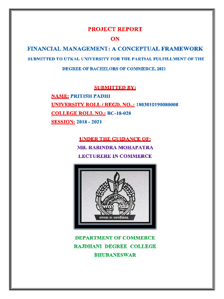 POJECT WORK - Financial Management | PDF | Corporations | Profit ...