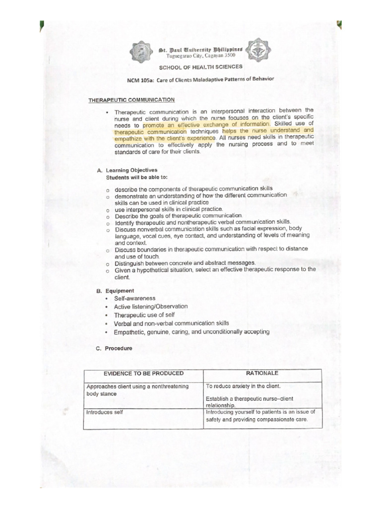 Theracom Checklist | PDF