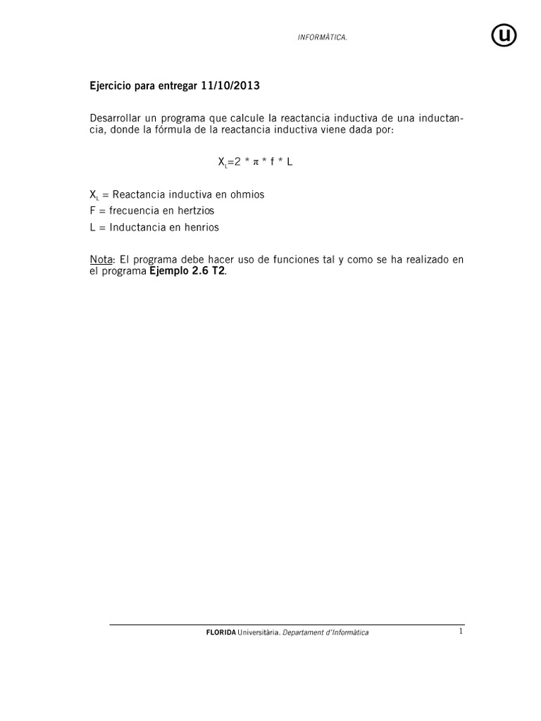 TEMA 2 PROGRAMACION ESTRUCTURADA. FUNCIONES Ejercicio para Casa Viernes 4 Oct | PDF