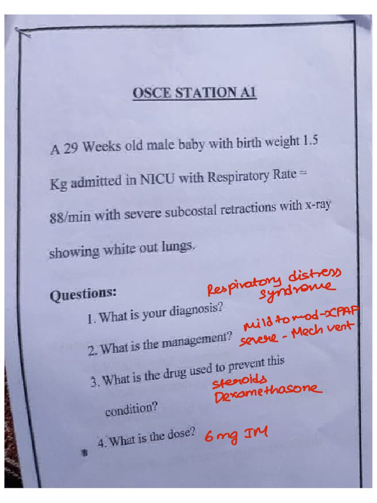 paediatrics OSCE | PDF | Attention Deficit Hyperactivity Disorder | Clinical Medicine