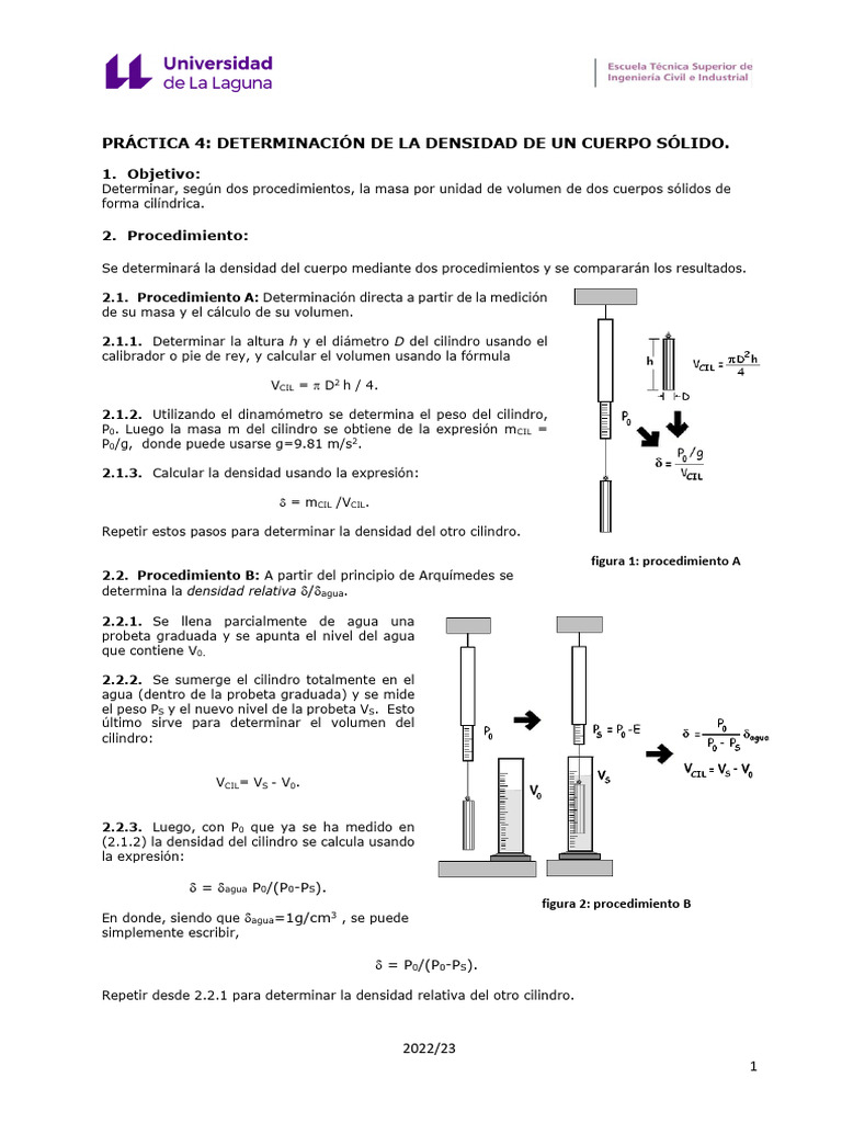 Práctica 4 - Densidad Sólidos | PDF | Densidad | Volumen