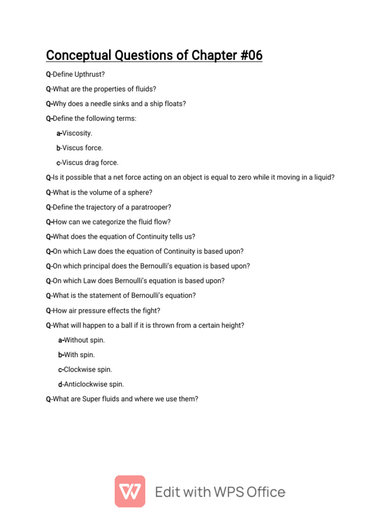 Conceptual Questions of Chapter #06 | PDF
