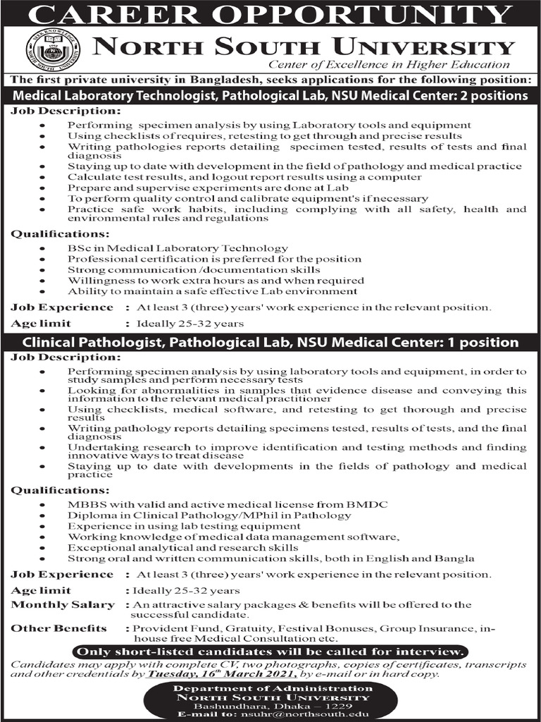 Medical Laboratory Technologist and Clinical-Updated | PDF