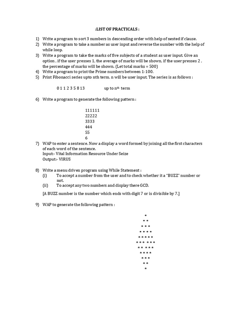 Class 11 Comp SC Practical Questions | PDF | String (Computer Science) | Software