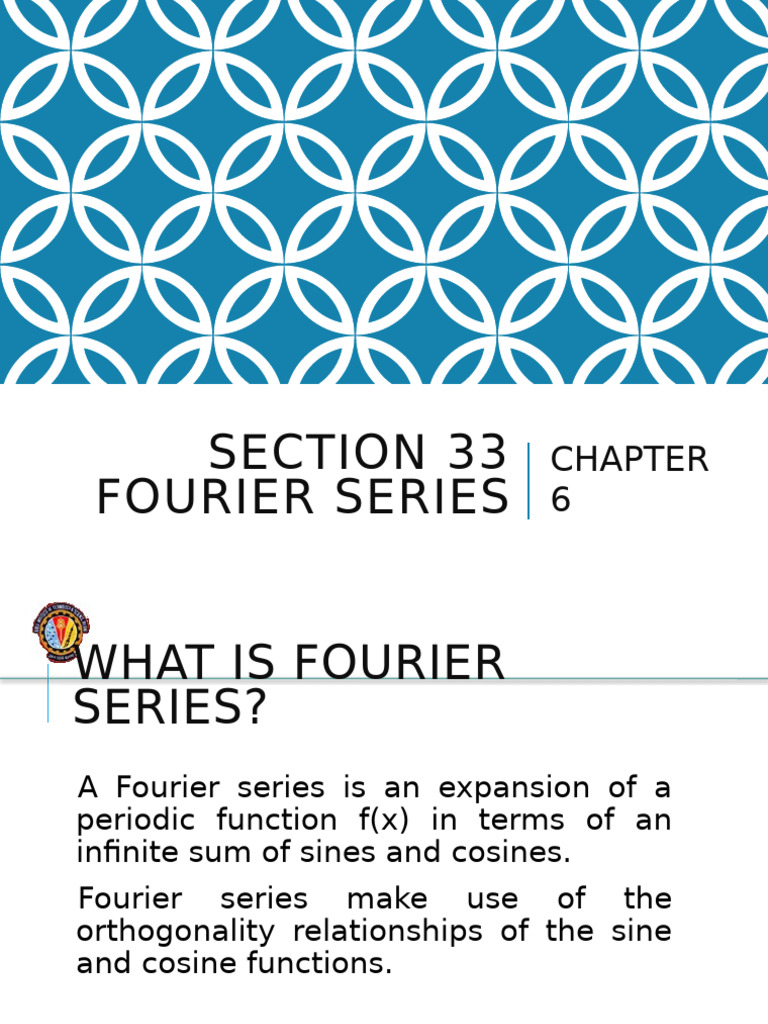 Chapter 6 Fourier Series | PDF | Fourier Series | Mathematical Relations