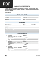 Insurance Incident Report Template | PDF | Social Science