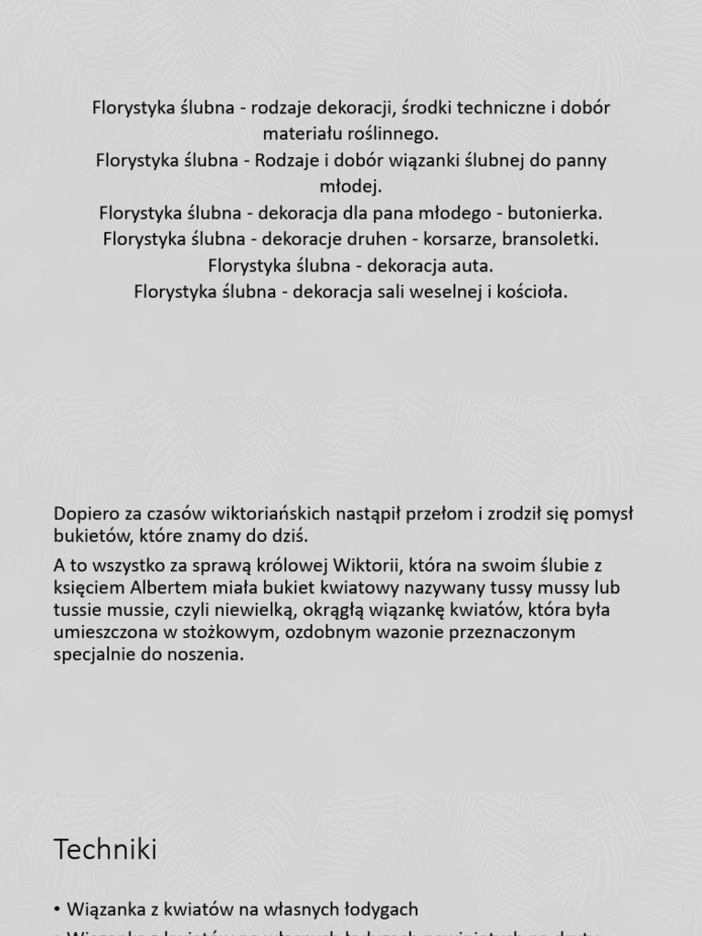 Florystyka Ślubna | PDF