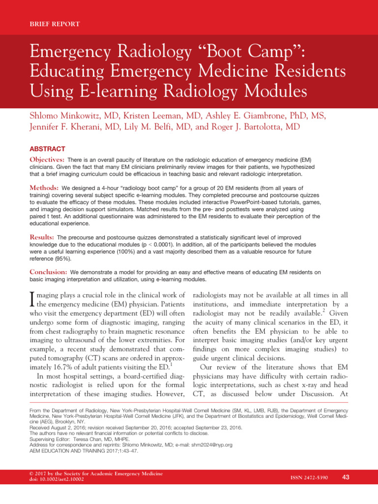 Emergency Radiology Boot Camp Educating | PDF | Radiology | Doctor Of ...