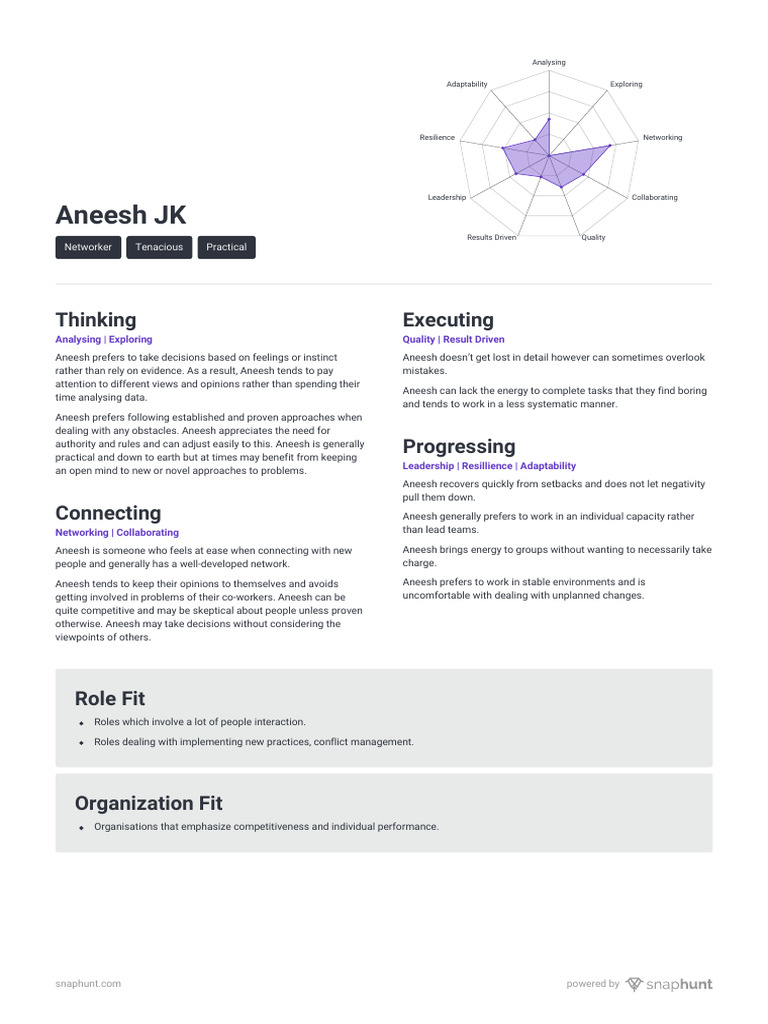 Role and Organization Fit Analysis | PDF | Leadership | Psychological ...