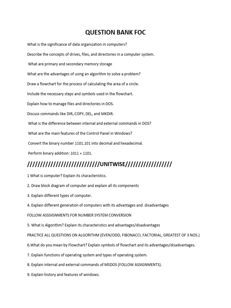 FOC Question Paper Overview | PDF