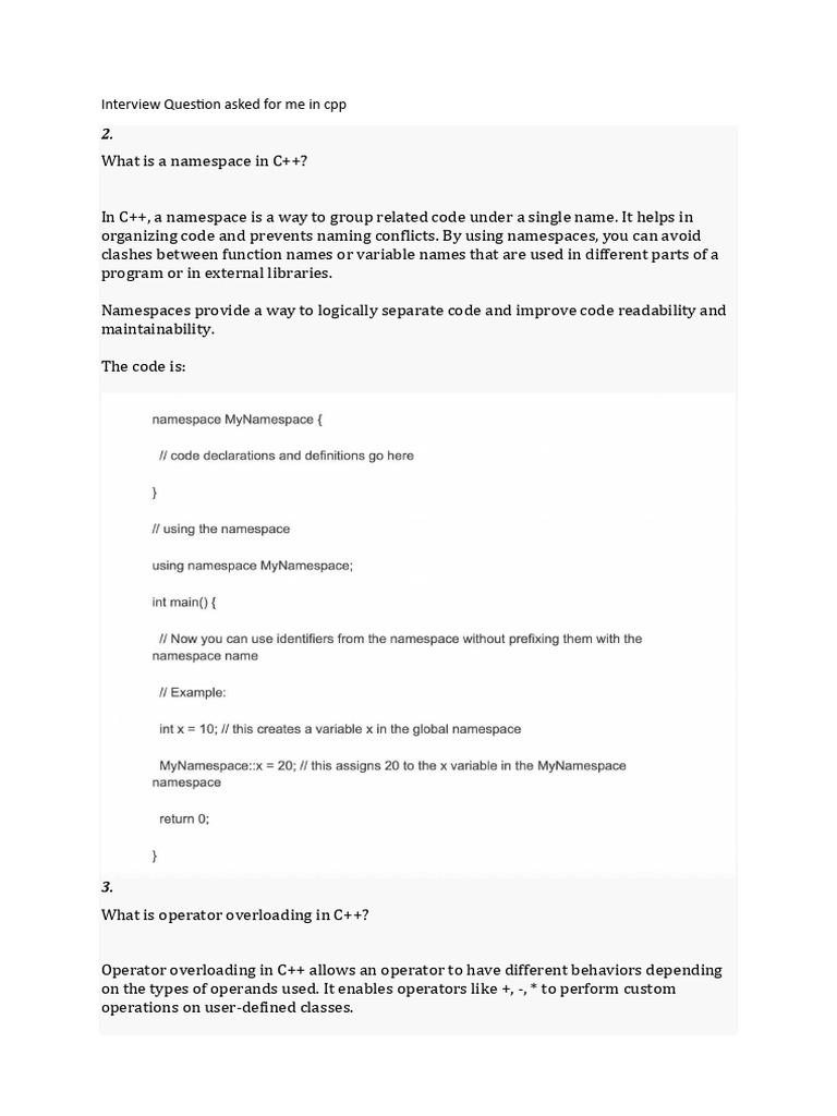 Interview Question asked for me in cpp | PDF | Class (Computer ... Interview Question asked for me in cpp | PDF | Class (Computer ...