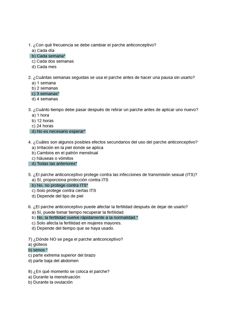 Parche Anticonceptivo TP Esi | PDF