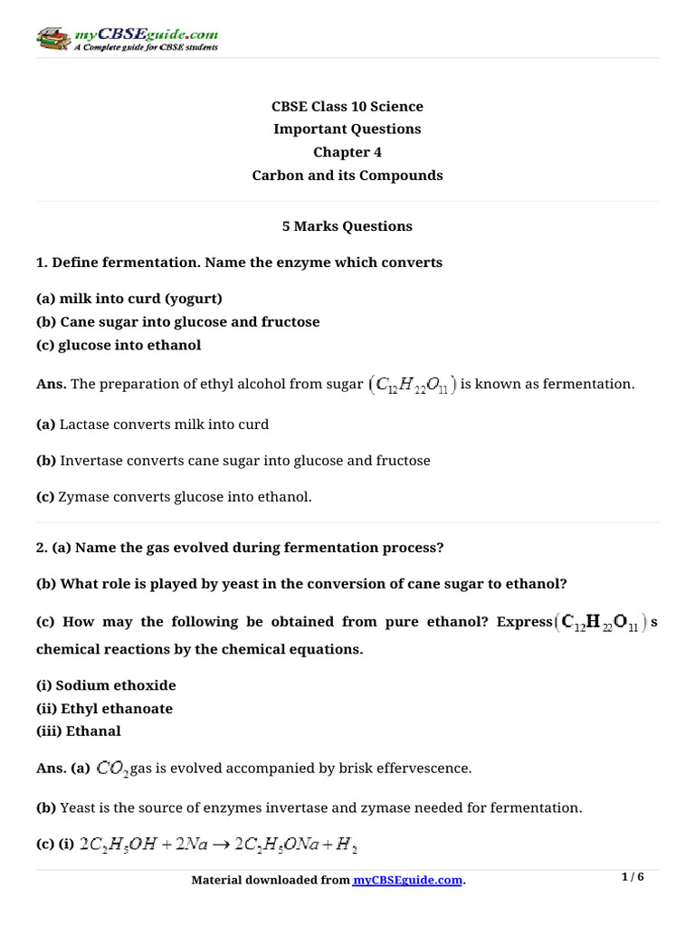 10_science_imp_ch4_5 | PDF | Ethanol | Acid