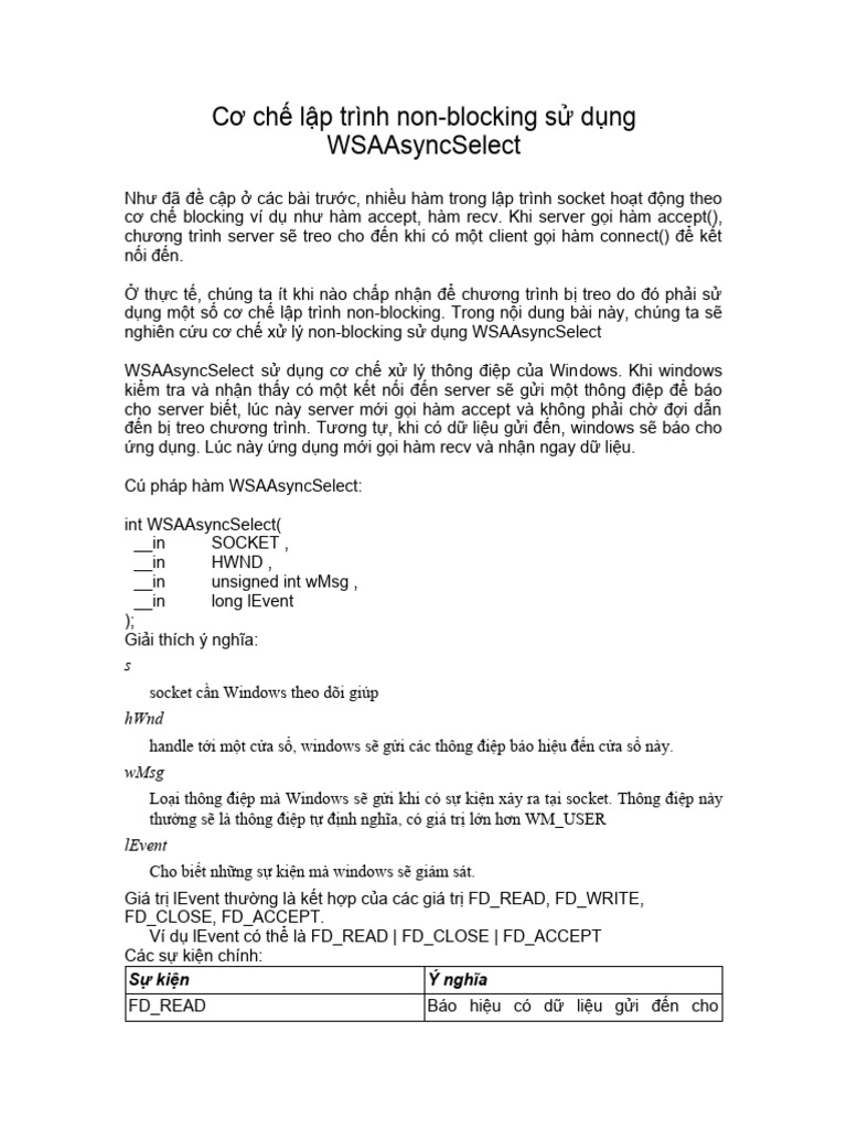 WSAAsyncSelect | PDF