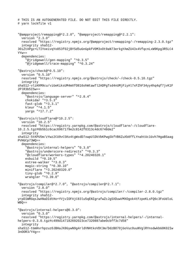 yarn.lock | PDF | Software | Computer Programming