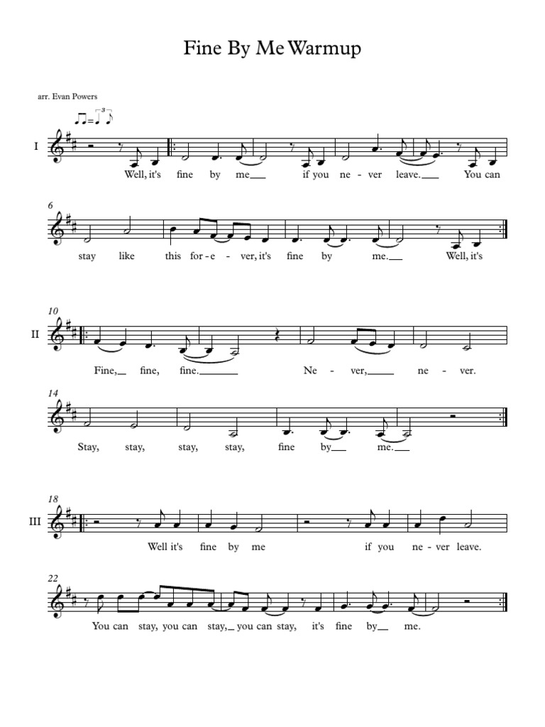 Fine by Me Warmup1 - Full Score | PDF