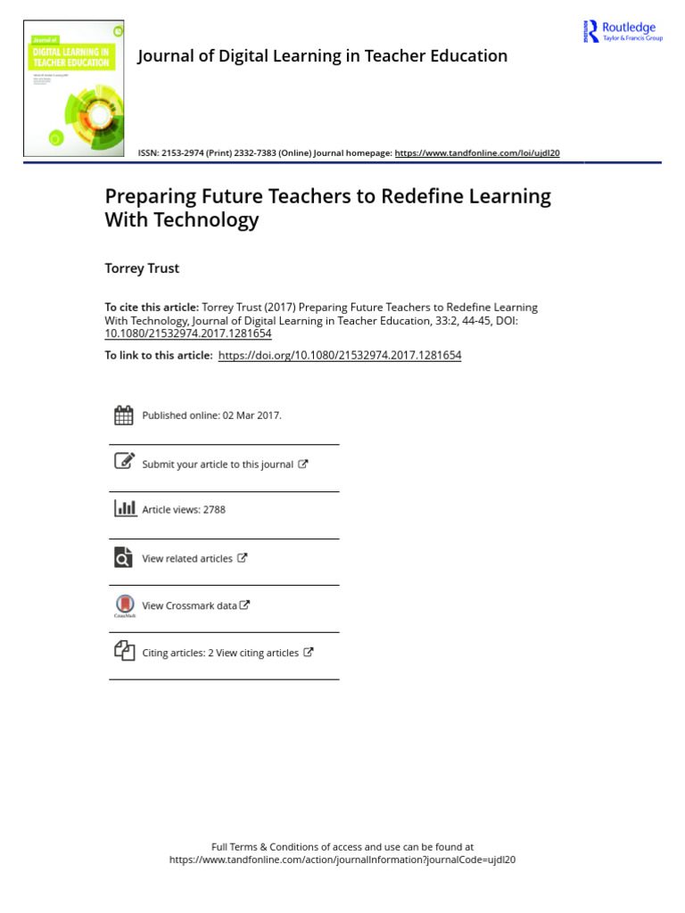 Preparing Future Teachers to Redefine Learning With Technology | PDF ...