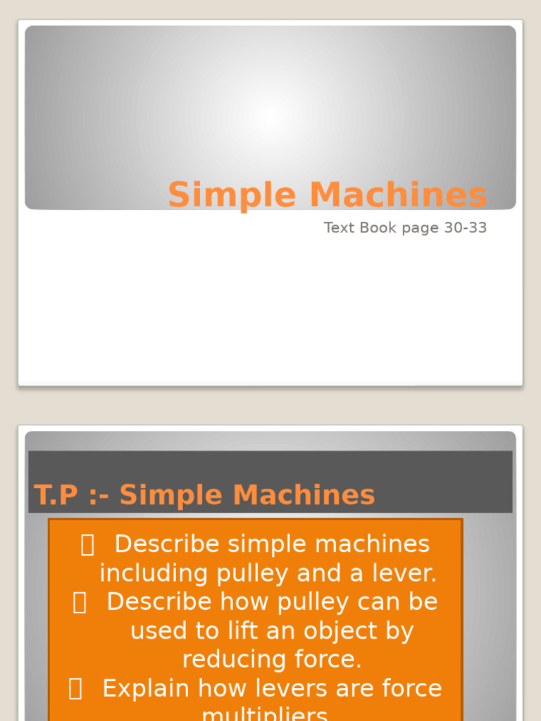 Lesson 1 Simple Machines | PDF | Machines | Lever
