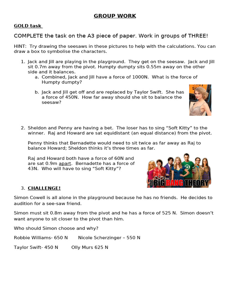 Group Work Challenges in Seesaw Tasks | PDF