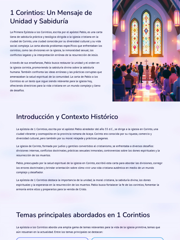 1-Corintios-Un-Mensaje-de-Unidad-y-Sabiduria | PDF | Pablo el apóstol | Resurrección