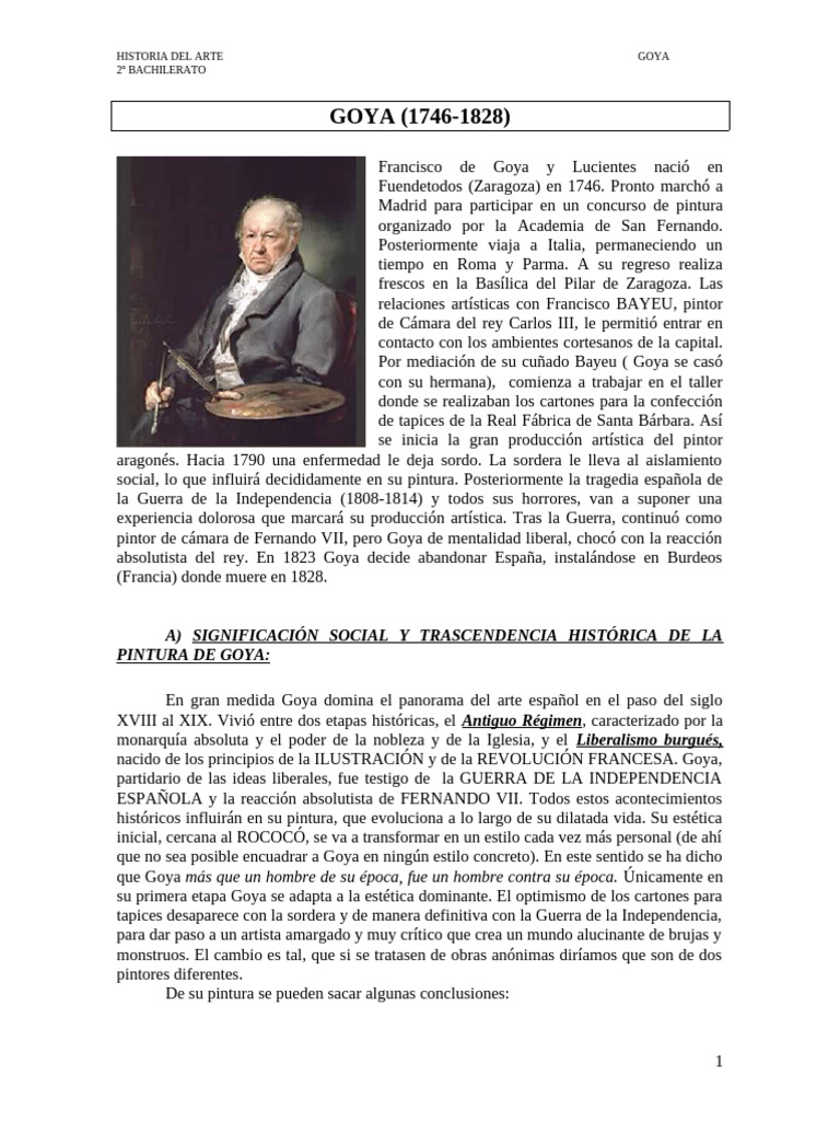 Goya | PDF | Francisco Goya | Pinturas