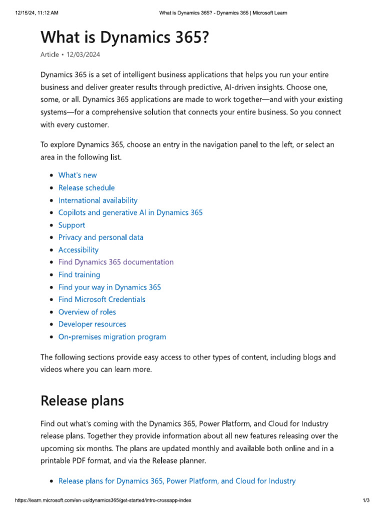 What Is Dynamics 365 | PDF