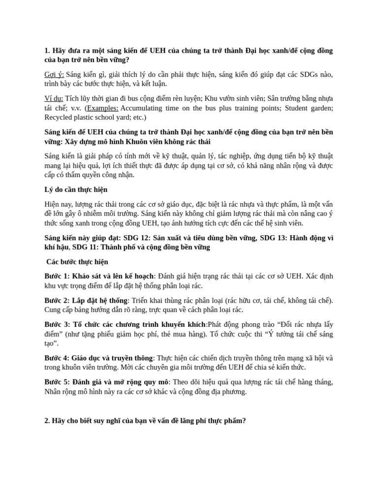 Tự luận PTBV | PDF