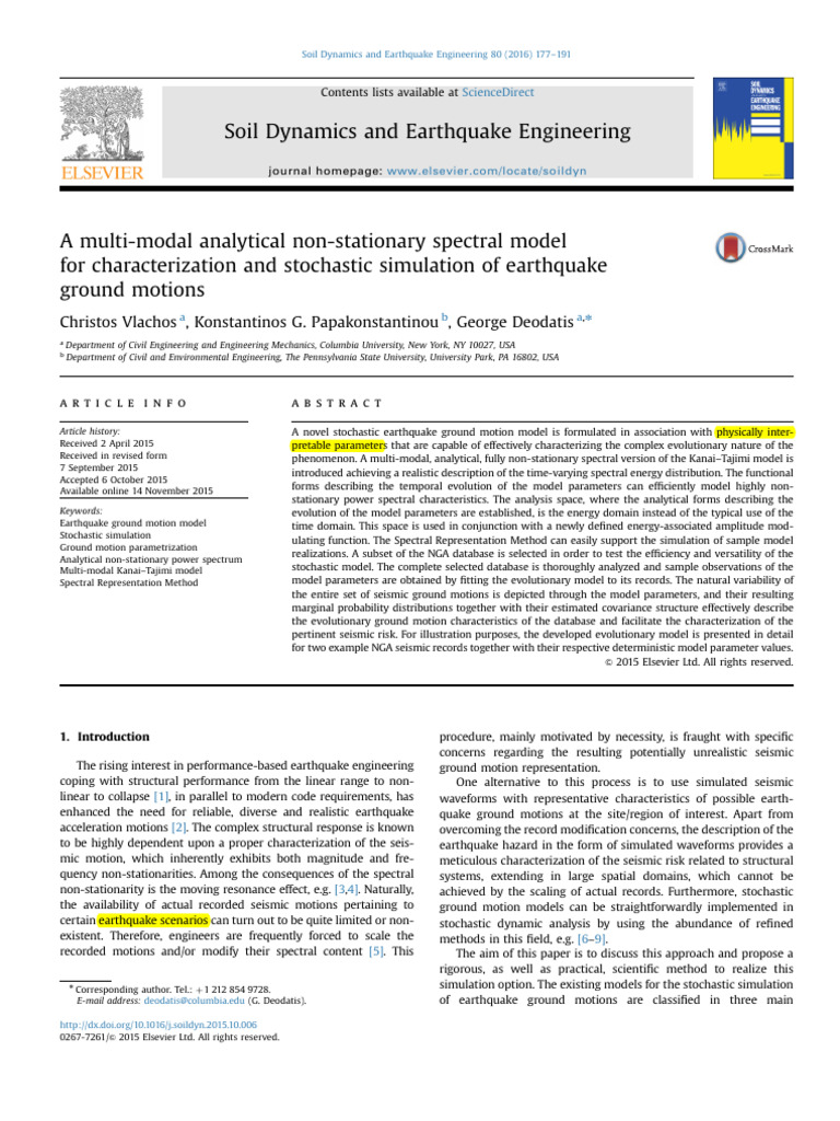 A multi-modal analytical non-stationary spectral model for ...