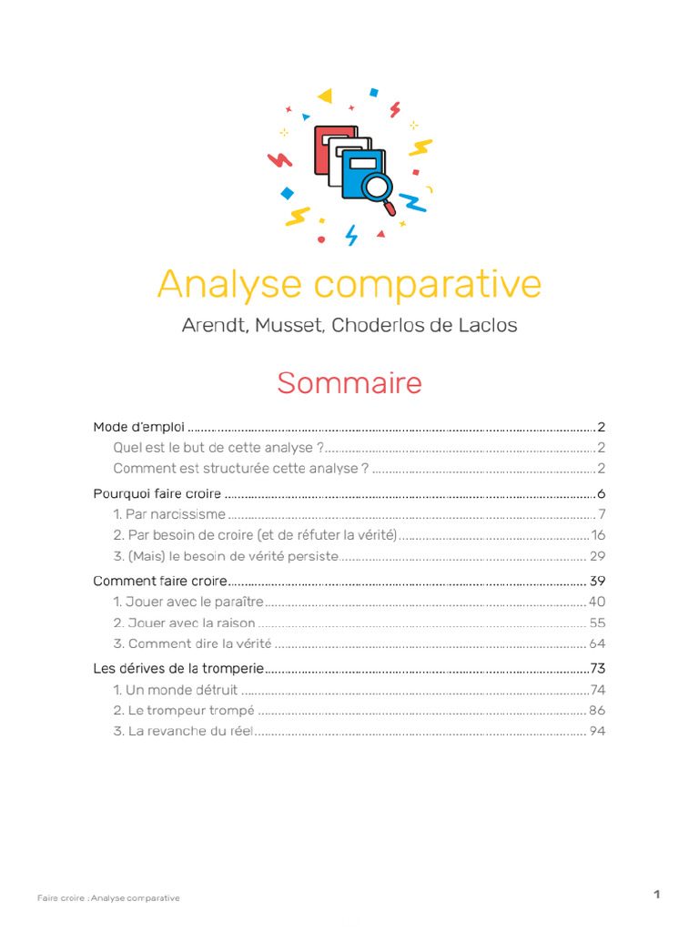 Faire Croire Analyse Comparative | PDF