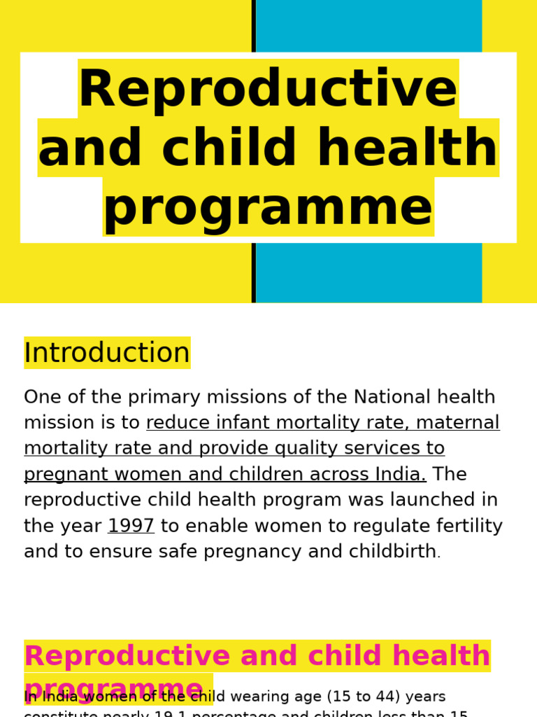 Reproductive and Child Health Programme | PDF | Pregnancy | Maternal Death