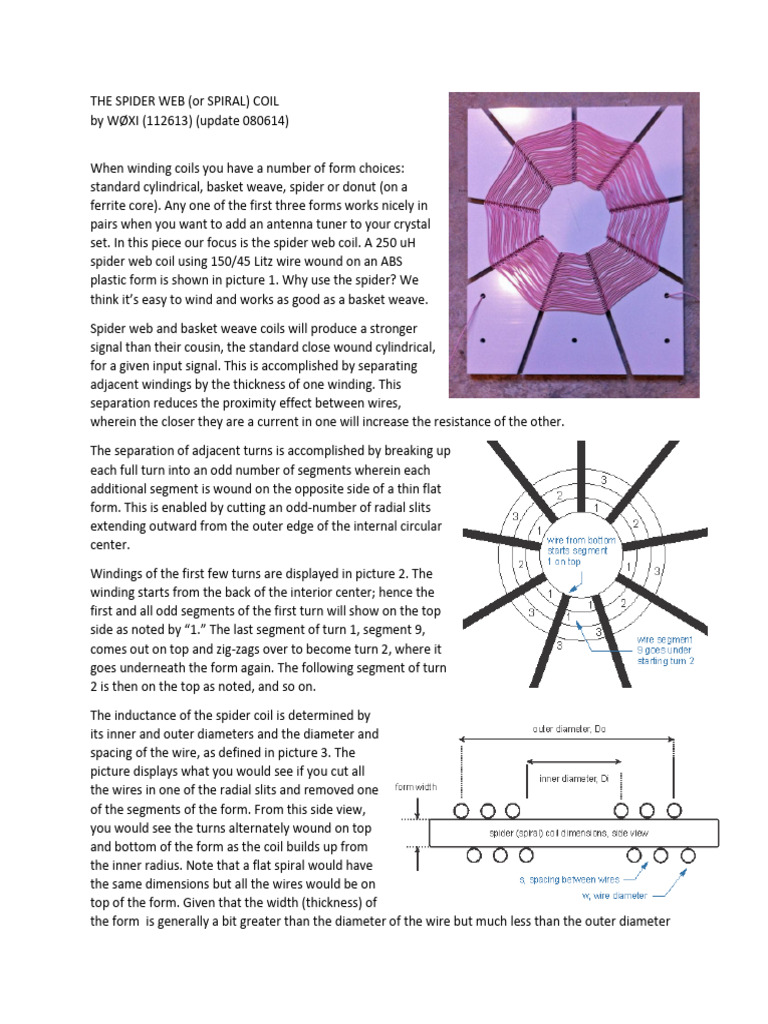 Spider Coil Calculations 080614 | PDF | Inductor | Inductance
