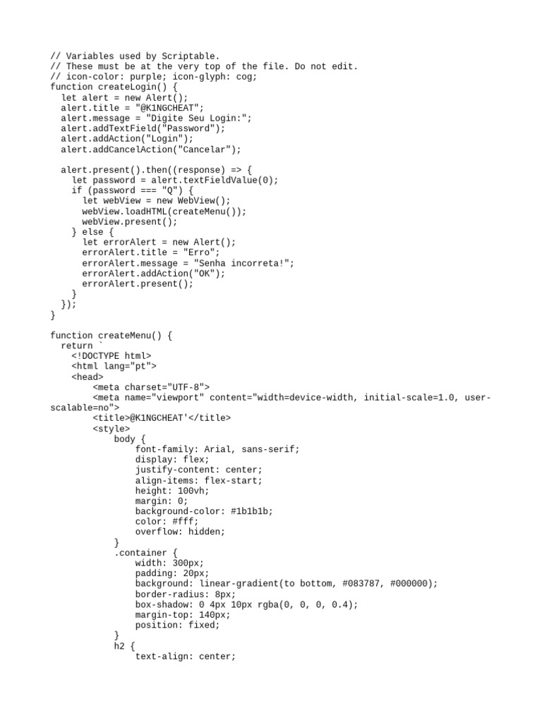 Auxílio @K1ngCheat | PDF | Computer Access Control | Computer Security