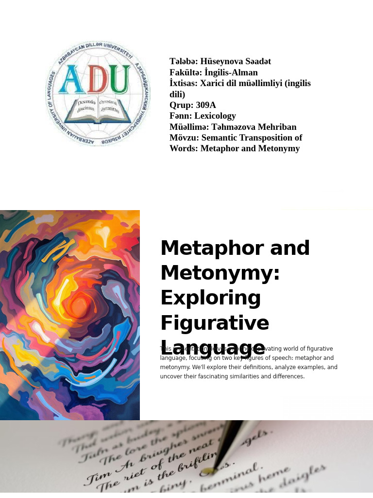 Semantic Transposition of Words Metaphor and Metonymy | PDF | Metaphor | Linguistics