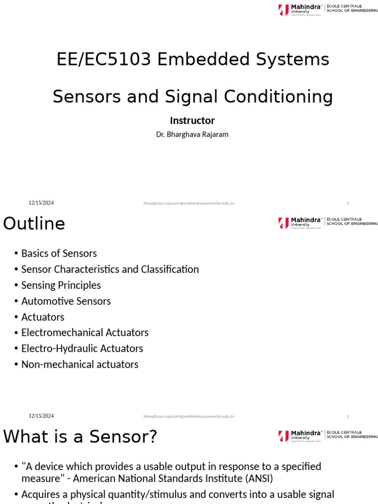 Embedded Systems: Sensors Overview | PDF | Analog To Digital Converter ...