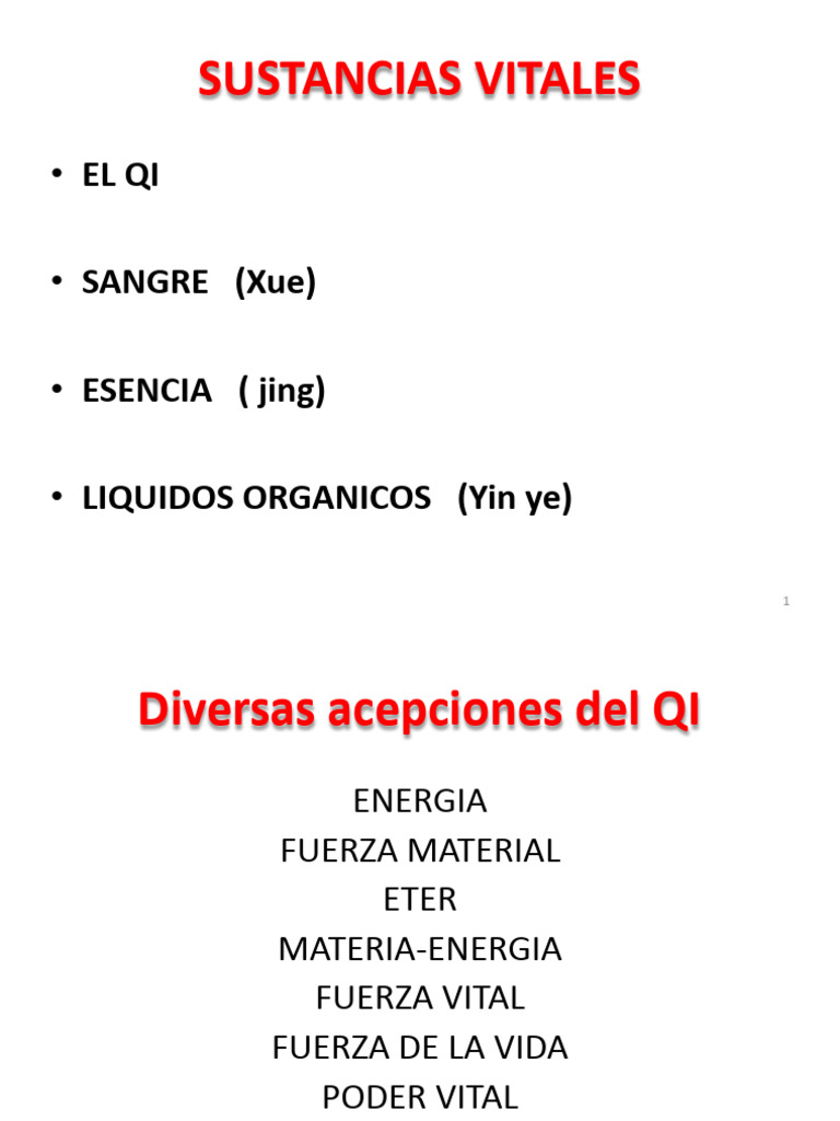El Qi y Las Sustancias Vitales | PDF | Qi | Sangre