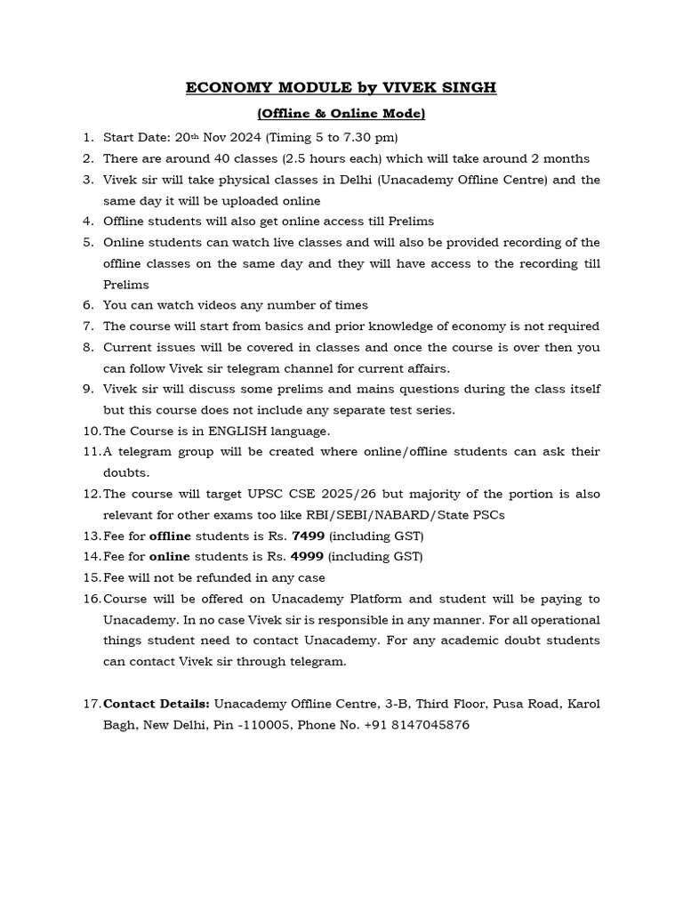 Economy Module by Vivek Singh | PDF | Gross Domestic Product | Agriculture