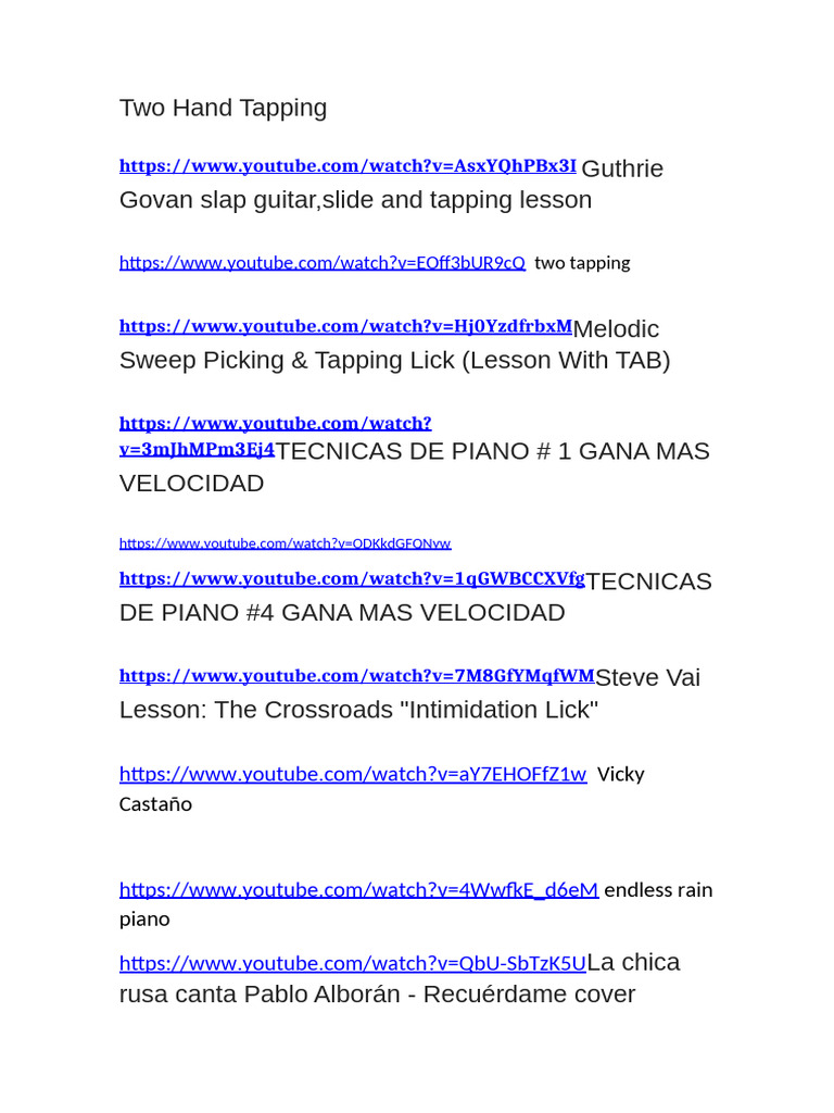 Two Hand Tapping | PDF