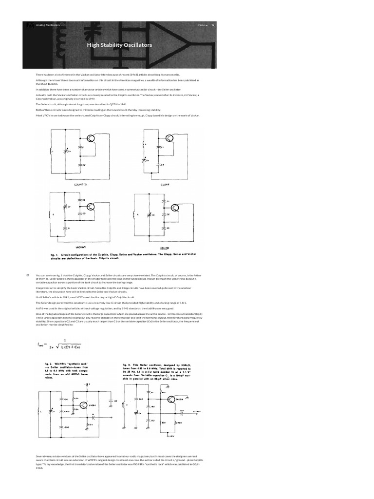 High Stability Oscillators | PDF | Electronic Oscillator | Capacitor
