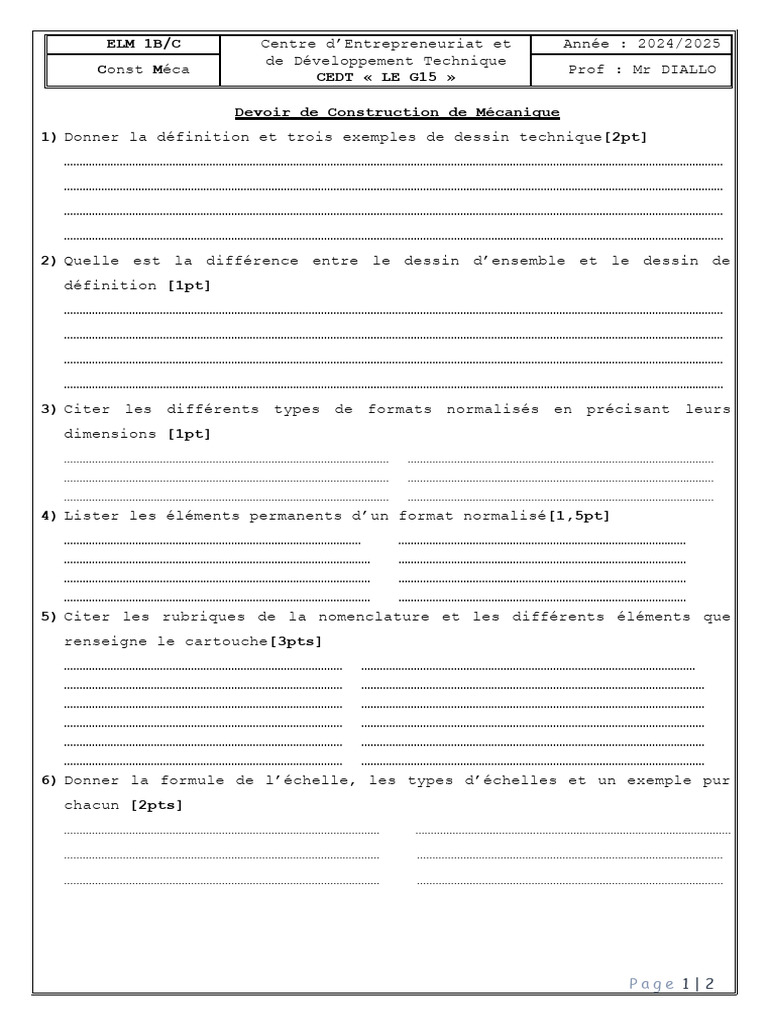 Devoir Construction | PDF