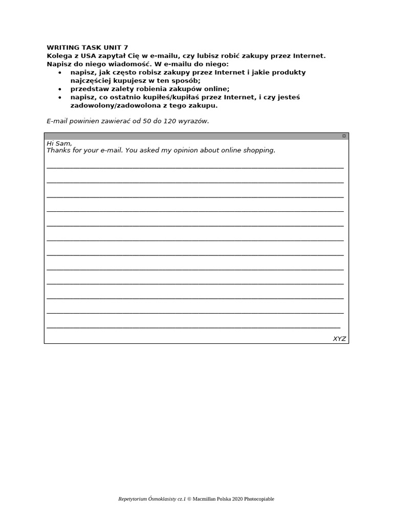 Unit 7 Writing Task | PDF