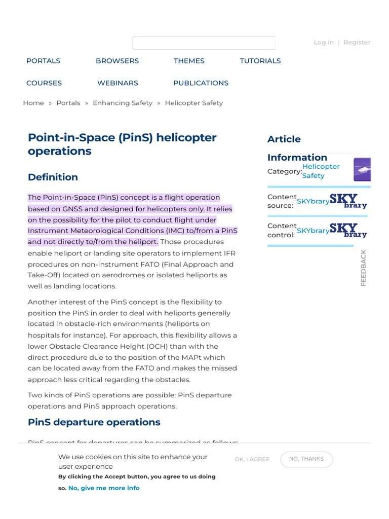 Point-in-Space (PinS) Helicopter Operations - SKYbrary Aviation Safety ...