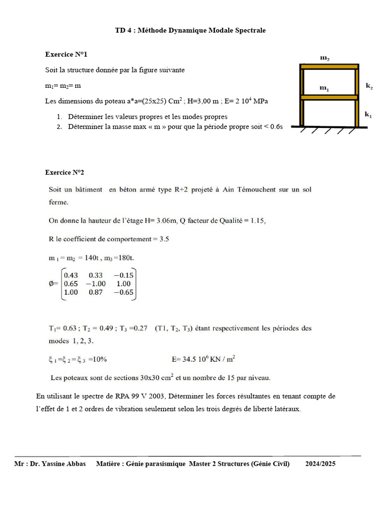 Méthode Dynamique Modale en Génie Civil | PDF