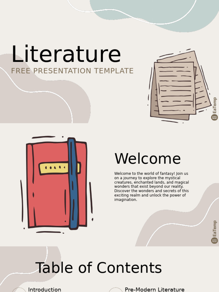 English Literature Presentation Template by EaTemp | PDF | Epic Poetry ...